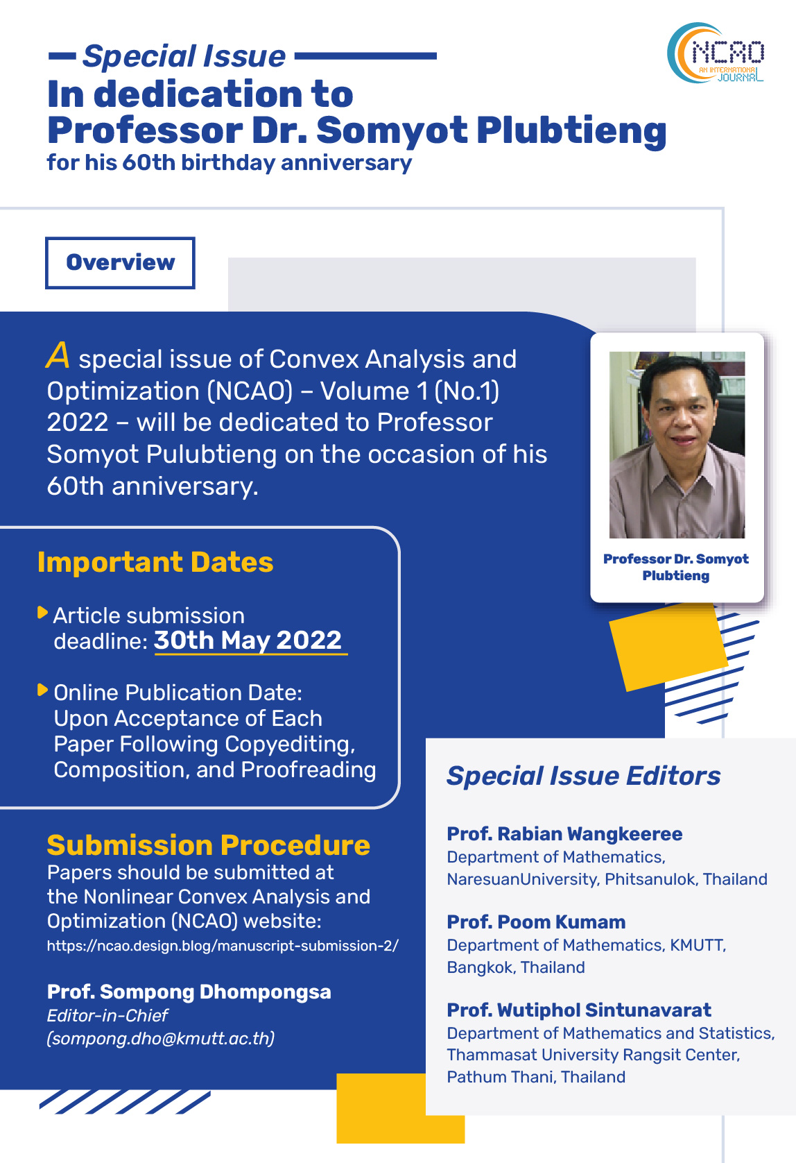 Nonlinear Convex Analysis and Optimization: – An International Journal on Numerical, Computation ...